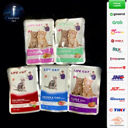 Jual Life Cat Pouch 85gr Wetfood Makanan kucing basah Chicken, Salmon ...