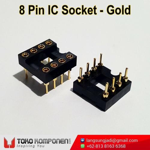 Jual DIP 14 Pin IC Socket Round Hole GOLD soket 2x7 kaki emas lubang ...