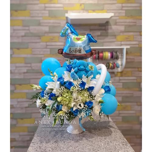 Jual Balon Bunga Asli Fresh Flower Balloon New Baby Born Kelahiran Bayi ...