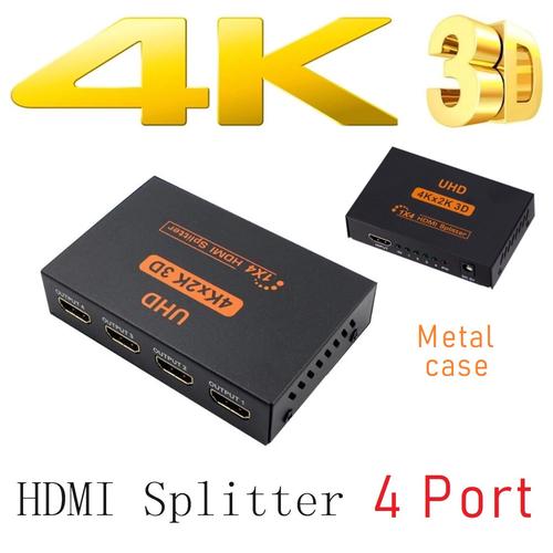 Jual HDMI Splitter 4 Port Pembagi Cabang 1 input x 4 Output TV HDMI 3D ...