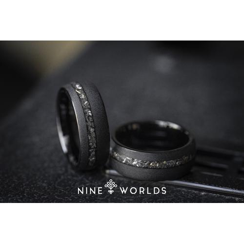 Promo Nine Worlds Ring cincin Meteorite TUNGSTEN sandblasted limited ...