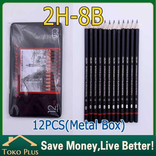 Jual Kotak pensil sketsa 2H-8B alat pensil lukis gambar menggambar 12 psc - Kota Cimahi - Toko ...