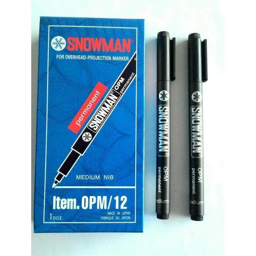 Jual Pulpen Permanent OHP OPM/12 Snowman - Spidol Permanent - Hitam ...