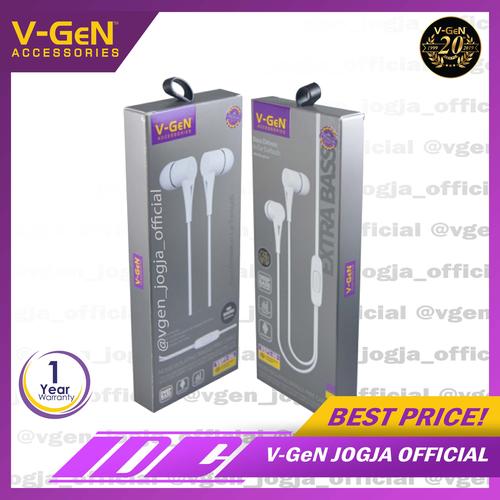 Jual Handsfree V-GeN VEP1-06 Wired Earphone Headset Original Extra Bass ...