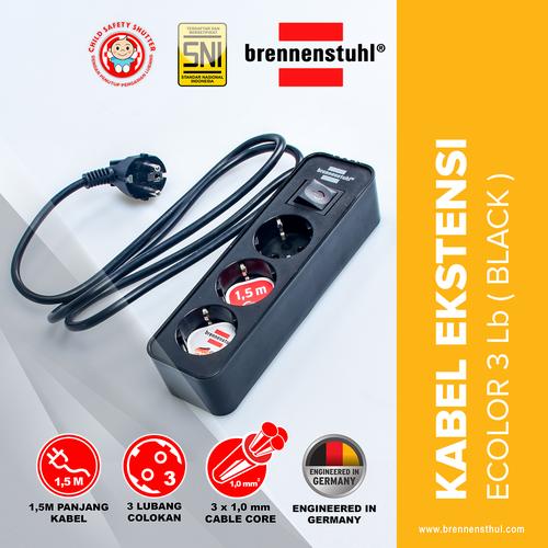 Jual Brennenstuhl Stop Kontak 3 Lubang Ecolor Switch 1,5 Meter Hitam ...