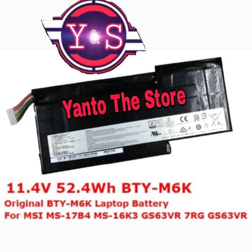 Jual Battery Laptop MSI GF63 GF75 MSI-17B4 MSI-16K3 GS63VR BTY-M6K ...