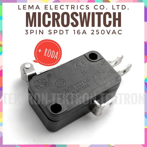 Jual Microswitch Medium 3pin SPDT 16A 250VAC KW7-3-G06 Sedang micro ...