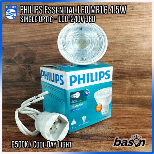 Promo PHILIPS Essential LED MR16 4.5W 36D 865 100-240V -Cool Day Light ...