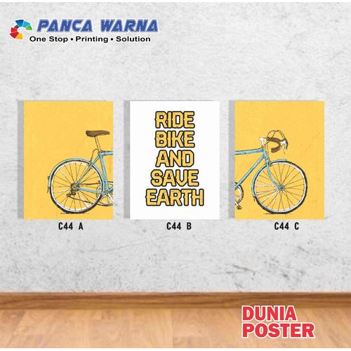 Jual Poster Hiasan Dinding sepeda gowes ride bike save earth custom ...