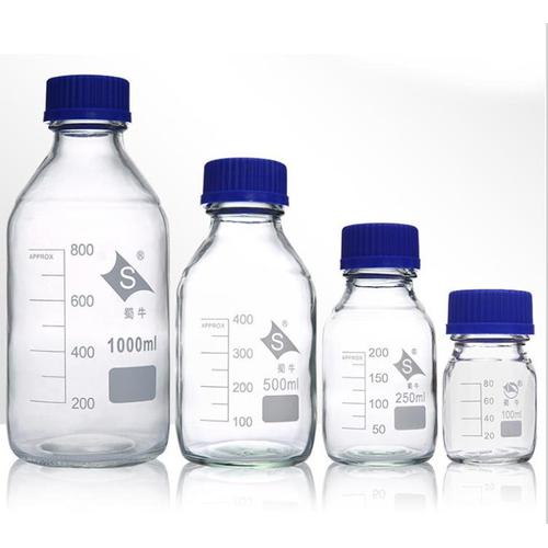 Jual Glass Laboratory Bottle with Blue Cap / Botol Lab Tutup Biru 250ml ...
