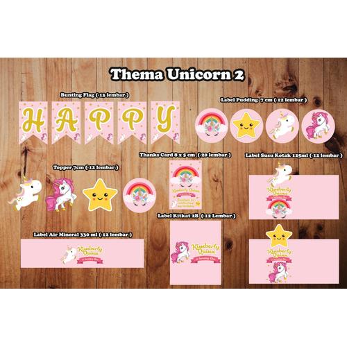 Jual Paket Printable Dessert Table / Label Ulang Tahun Unicorn 2 Custom ...