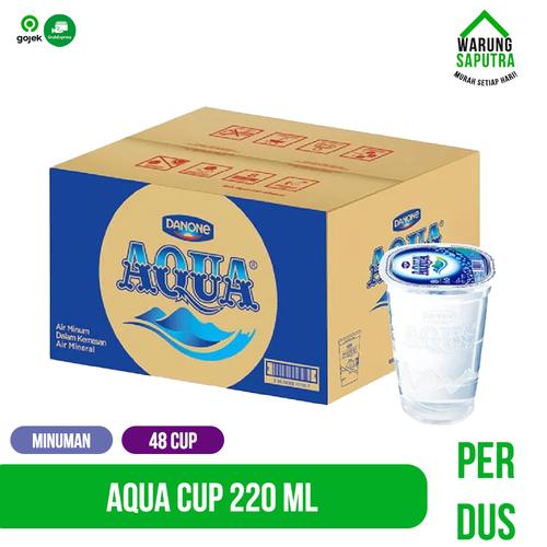 Jual AMDK Air Mineral Aqua Gelas Cup 220 mL per Dus Isi 48 Cup - Kota ...
