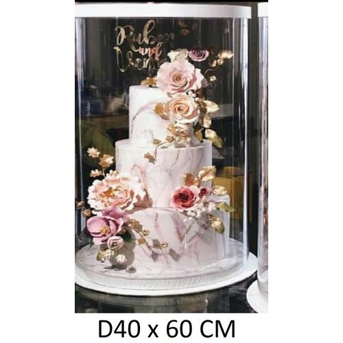 Jual D40 x T60 Cm Cake Box Kotak Kue Tart Gift Mika Bening Bulat ...