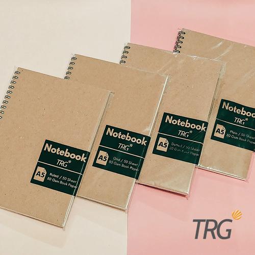 Jual Buku Notebook A5 Dotted Grid Plain Ruled TRG - TRG Kraft Cover ...