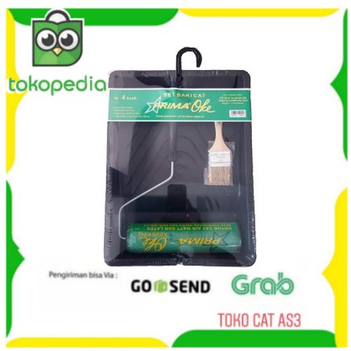 Jual Baki cat tembok/Bak cat roll Set Prima (Kuas Roll,Baki cat,Kuas ...