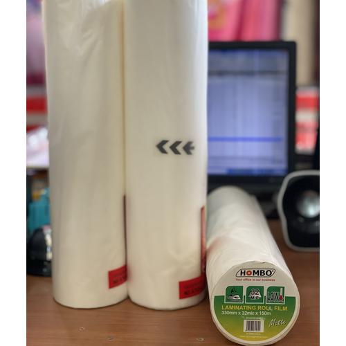 Jual Plastik Laminating Roll Film Doft Doff Matte HOMBO A3+ F4 A4 150 ...