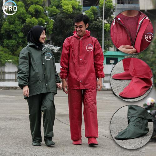 Jual Jas Hujan LENGKAP Jas Sepatu - Merah, XL - Kab. Bandung - guyur ...