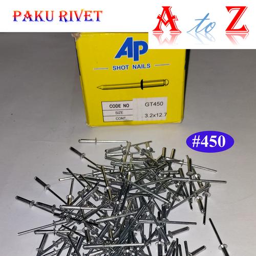 Jual paku rivet AP 3,2 x 12,7 mm (1kotak)/blind rivet 450/ripet/paku ...