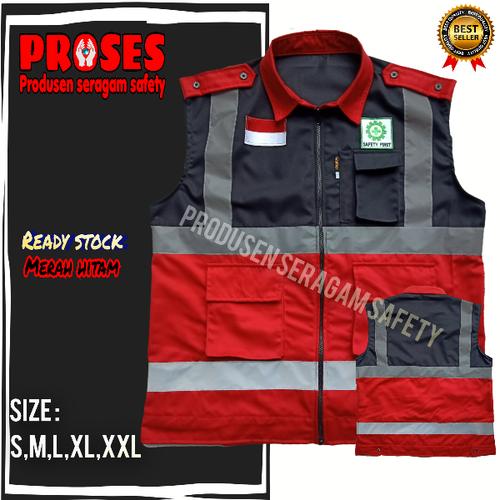 Jual ROMPI SAFETY PROYEK KOMBINASI MERAH HITAM /ROMPI KERJA TERBARU ...