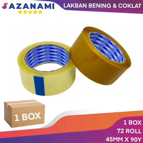 Jual 1 BOX LAKBAN BENING 2 INCH x 90Y SAZANAMI LAKBAN COKLAT #JNE ...