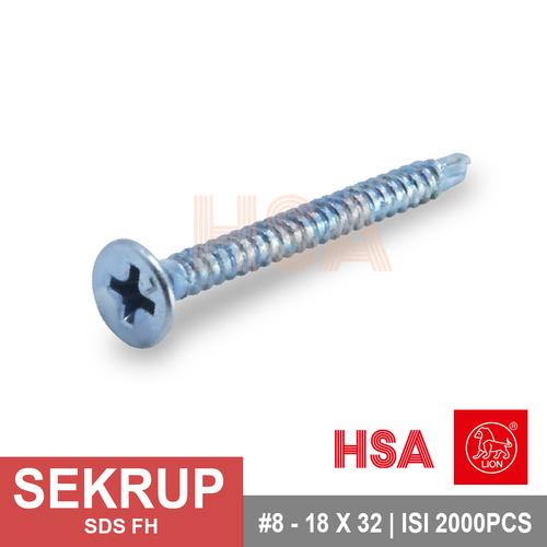 Jual SKRUP SDS / SELF DRILLING SCREW FH LION #8 X 32 | ISI 2000/KTK ...