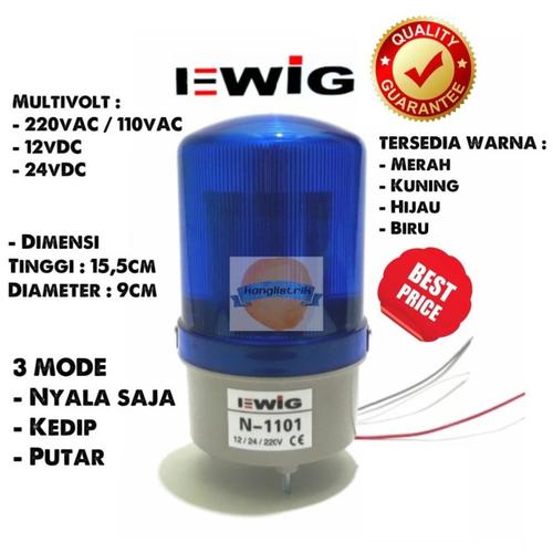 Jual ROTARY LAMP LED WARNA MERAH KUNING HIJAU BIRU MULTIVOLT ...