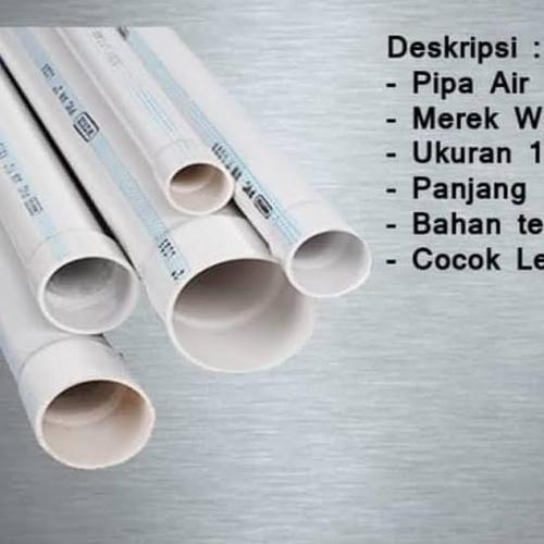 Jual Pipa Air paralon pvc 1/2"AW 1 btg 4 mtr putih /rucika wavin ...