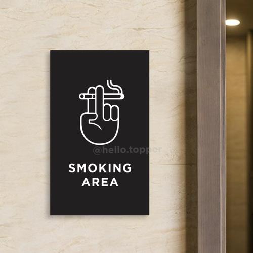 Jual Smoking Area Sign Acrylic Modern 15x25 | Sign Board Acrylic ...