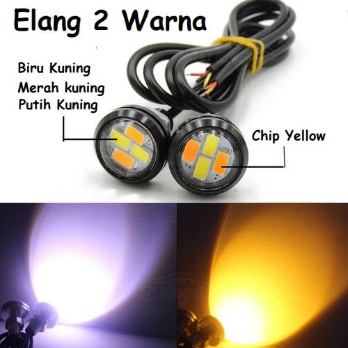 Jual Lampu LED MATA ELANG 2 WARNA 2in1 Eagle Eyes Eye Senja Sen Mobil Motor - Merah Kuning ...