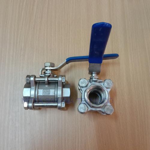 Jual Ball Valve / Stop Kran 3PC Stainless drat 1 1/2" inchi Sankyo 1,5 ...