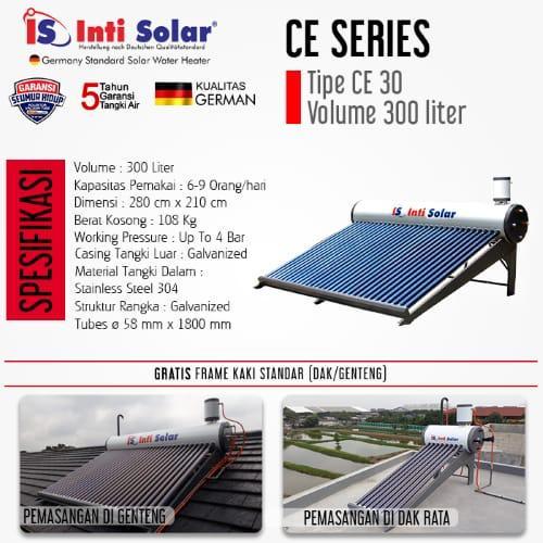 Jual INTISOLAR 300 Liter IS30CE . Water Heater Matahari Solahart Kos ...
