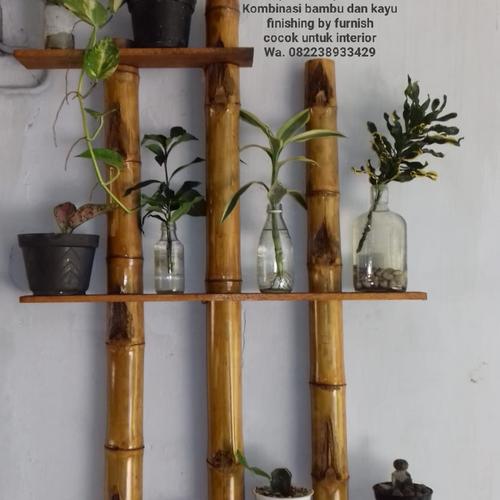 Jual Rak bambu rak dinding rak bunga interior 8 slot - Kab. Kebumen ...
