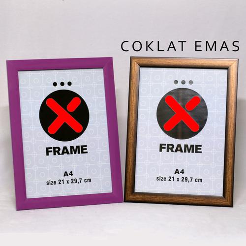 Jual Frame/Bingkai/Pigura foto A4 model minimalis - Coklat emas, Tanpa ...