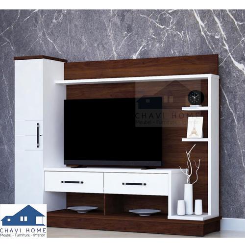 Jual Wall unit buffet tv meja tv serbaguna ukuran 180 cm retro white ...
