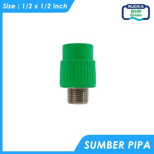 Jual SDL PPR 1/2" 1/2 20mm 20 mm Male Thread Joint Rucika Green Tigris ...