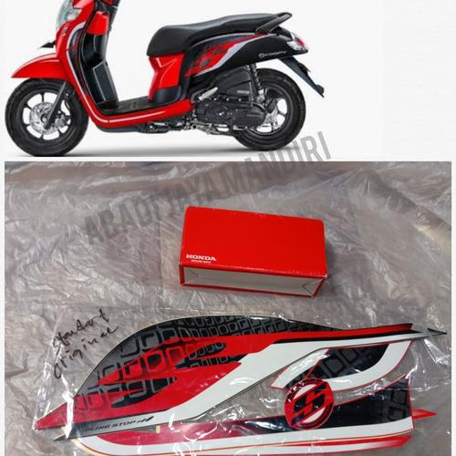 Jual Striping Stiker Lis Honda Scoopy Merah Hitam Sporty 2019 Standar ...