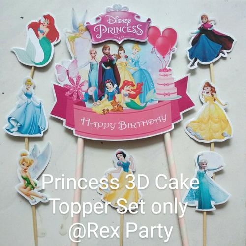 Jual Princess Cake Topper/Topper Kue/Topper Birthday/Topper Disney ...