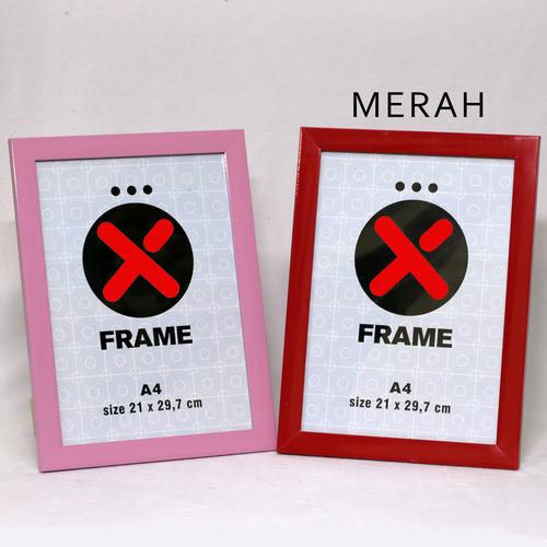 Jual Frame/Bingkai/Pigura foto A4 model minimalis - Merah, Tanpa Kaca ...