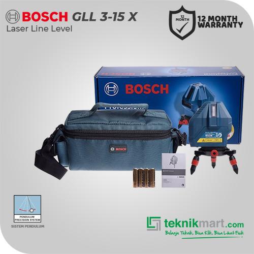Promo Bosch Level Line Laser 3 Line Working Range 15m GLL 3-15 X - W ...