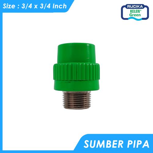Jual SDL PPR 3/4" 3/4 inch 25mm 25 mm Male Thread Joint Rucika Green ...