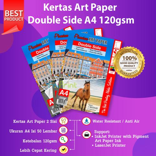 Jual Kertas Art Paper A4 120gsm isi 50 Lembar Photo Paper 120 Gram 50 ...