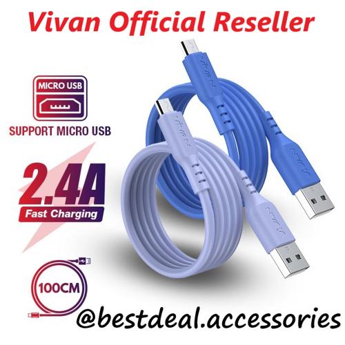 Jual Vivan VSM100 Kabel Data Cable Micro USB 2.4A Quick Charge Android ...