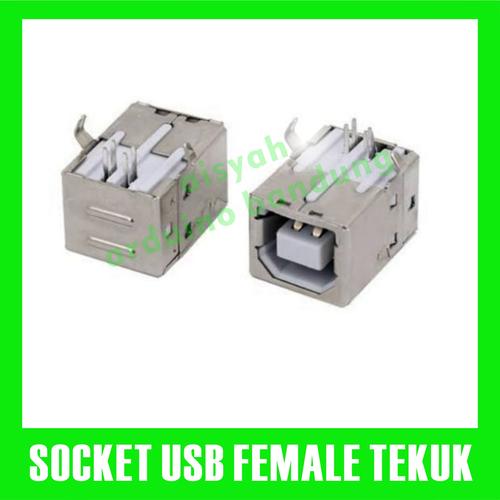 Jual USB 2.0 Type B Female 4P Tekuk L PCB Socket Connector For Printer ...