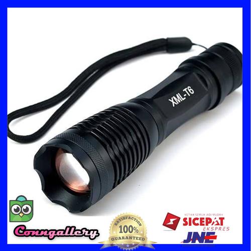 Jual Senter LED Tactical Cree XM-L T6 8000 Lumens Outdoor - Hitam ...
