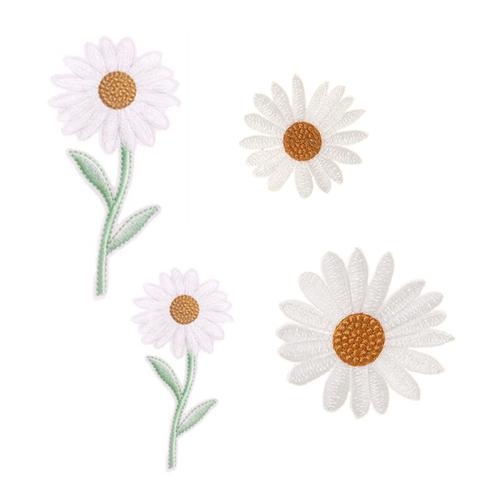 Jual Iron On Patch Embroidery Cute Daisy Flower Bordir Emblem Setrika ...