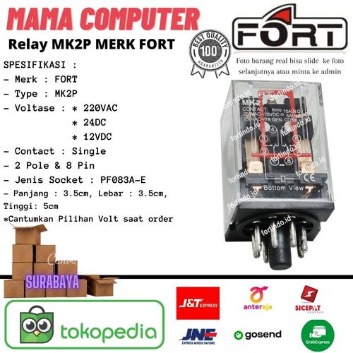 Jual Relay MK2P Coil 8 Pin Kaki 220VAC 24DC 12VDC Tanpa Indikator Merk ...