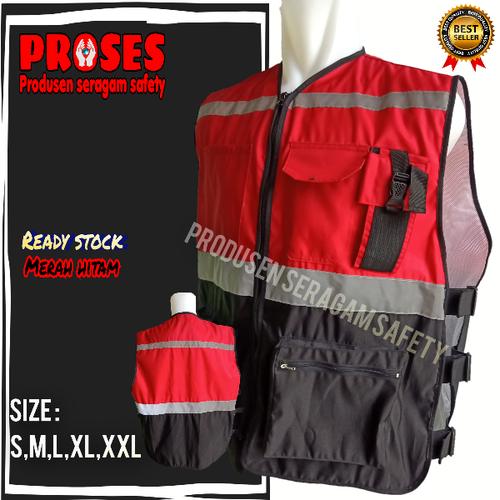 Jual ROMPI SAFETY PROYEK TASLAN KOMBINASI MERAH HITAM/ROMPI SAFETY ...