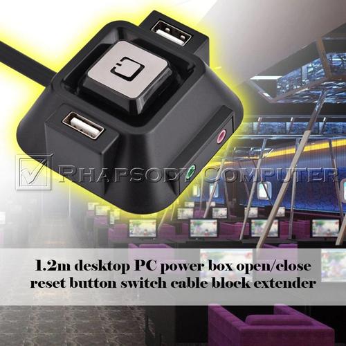 Jual Kabel Power ON-OFF Reset Push Button Switch Dual USB Audio for ...