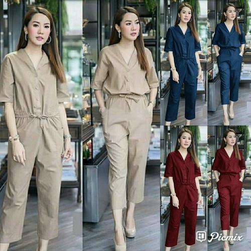 Jual es JUMPSUIT NELLYCoksu Coklat MAROON Navy BAHAN KATUN - Jakarta ...