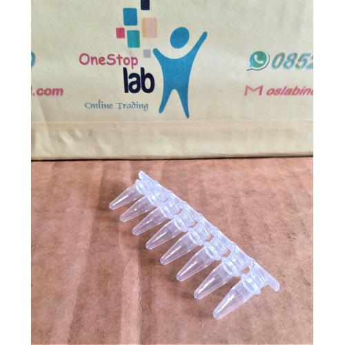 Jual PCR Tube 8 strip Flat clear cap 0,2 ML 125 Strips/box qPCR Tubes ...